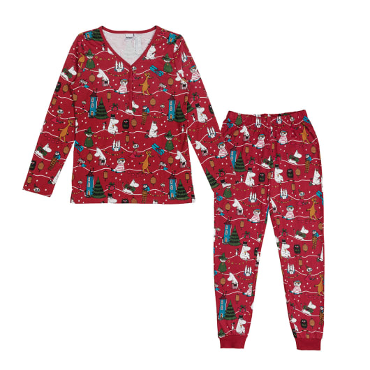 Moomin Celebration Pyjamas Women's Dark Red | Martinex